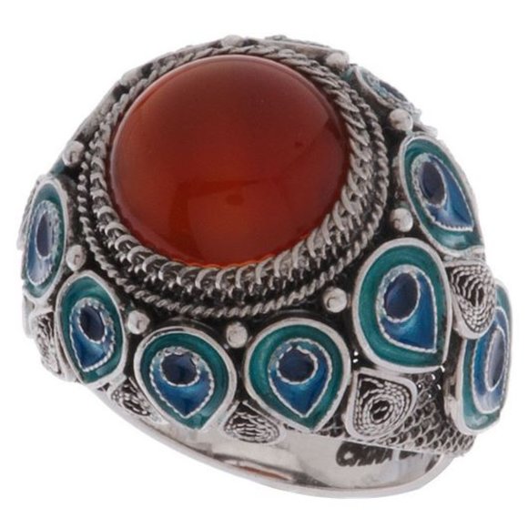 QVC | Jewelry | Qvc Artisan Sterling Silver 925 Carnelian Cloisonne ...